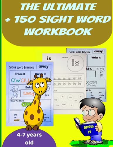 Sight word workbook: +150 sight words with spelling writing coloring ...
