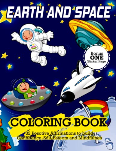 Earth and Space Coloring Book Bonus One Sticker Page: Excellent ...