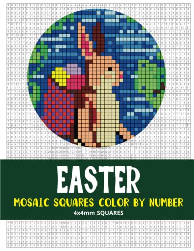 Easter Mosaic Squares Color By Number: 30 Mystery Pixel Art Coloring ...