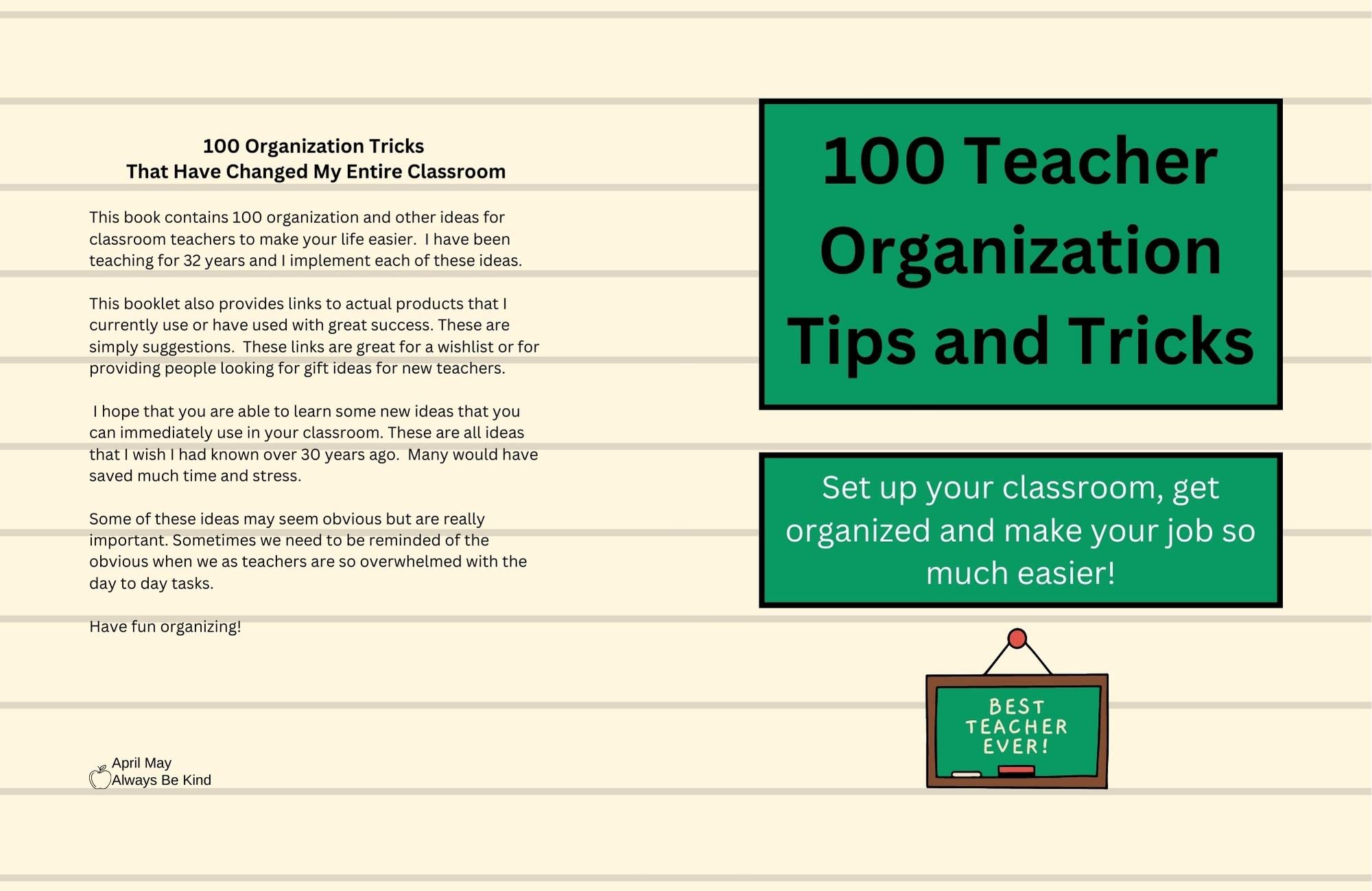 100 Teacher Organization Tips and Tricks by April May | Goodreads