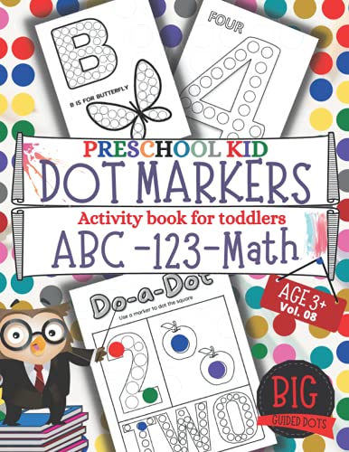 Preschool Kid Dot Markers Activity Book ABC 123 Math: Animals Easy ...