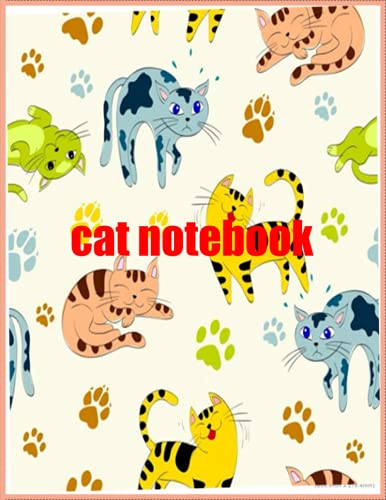 Notebook lots cats cartoon cute: cute cat for kids and girl and boy who ...