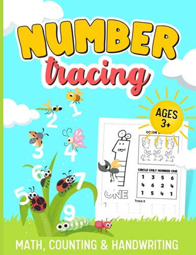 Number Tracing: Book 1-20 For Preschoolers, Kindergarten, Toddlers, and ...