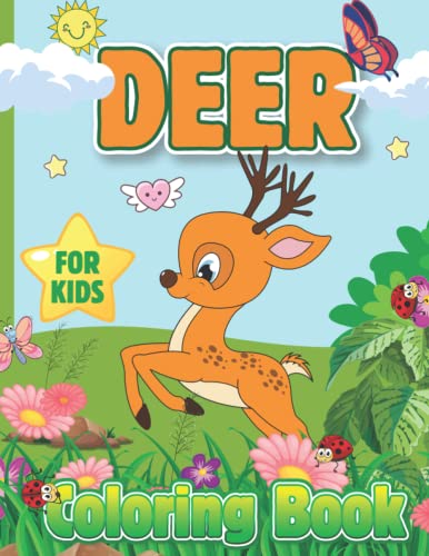 Deer Coloring Book for Kids: Cute Lovely Funny Coloring Book for Deer ...