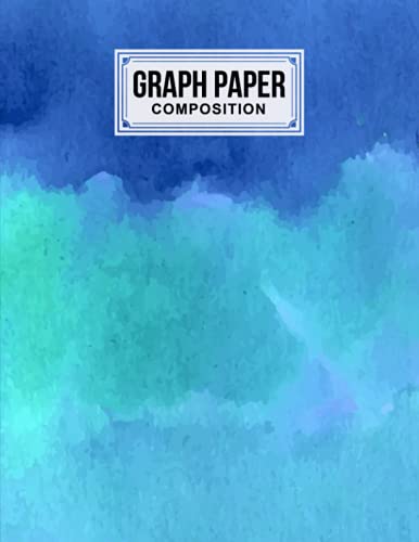 Graph Paper Composition Notebook: Marble Blue Cover | Grid Paper ...