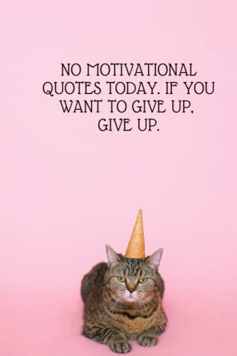 No Motivational Quotes Today. If You Want To Give Up, Give Up ...