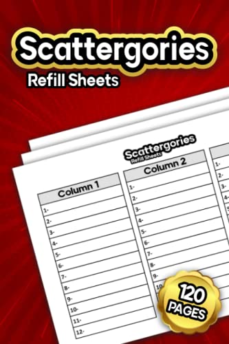 Scattergories Refill Sheets: 120 Game Refill Sheets for Playing ...