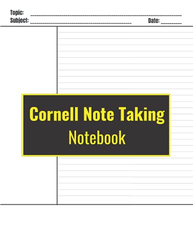 Cornell Note Taking Notebook: Large Nifty College Ruled Composition ...