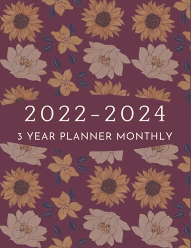 2022-2024 3 Year Planner Monthly: 36 Months Schedule Organizer Calendar ...