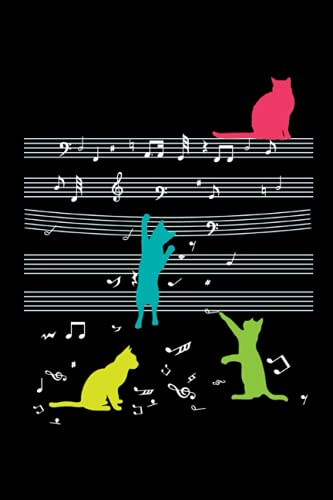 Cat Music Notes & Treble Clef Musicians Notebook: Cat Music Notes ...