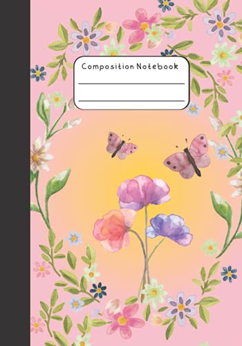 Butterfly Composition Notebook: College-ruled Lined Journal for Note ...