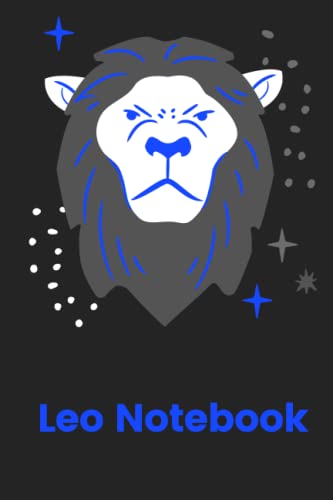 Leo Notebook: Bold Design Blue And Black Color Blank Lined Leo Notebook ...