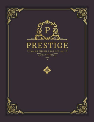 Monogram notebook P: vintage Prestige monogram journal with classic ...