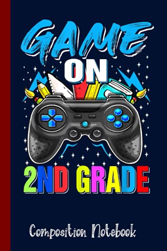 Game On 2nd Grade First Day Gamer Back to School Quad Ruled Notebook ...