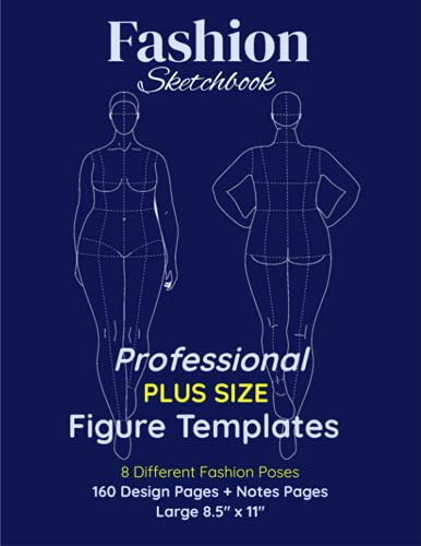 Fashion Sketchbook with Curvy Figure Template: Plus Size Fashion ...