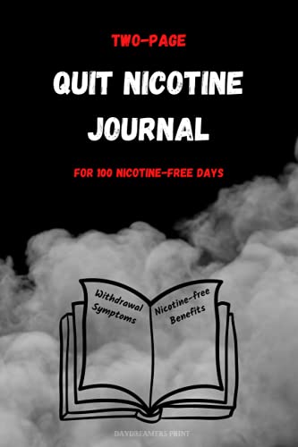 Quit Nicotine Journal: 100 Two-page daily journals, each with a list of ...