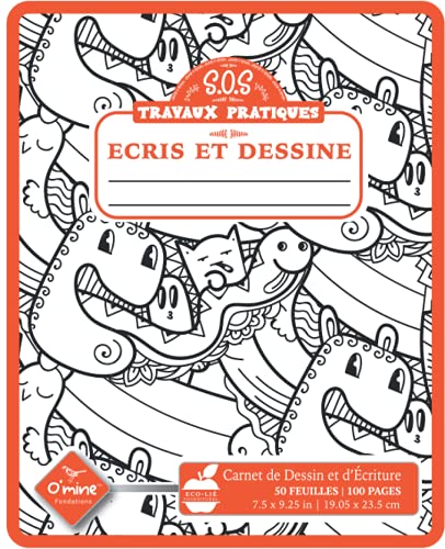 Ecris et Dessine: Carnet De Dessin Et D'écriture: 2/3 Page Blanche, 1/3 ...