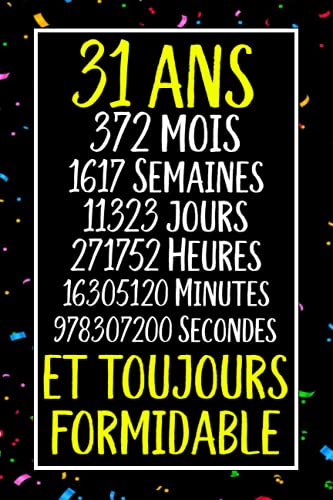 31 ans et toujours formidable: Joyeux Anniversaire 31 ans , Idée Cadeau ...