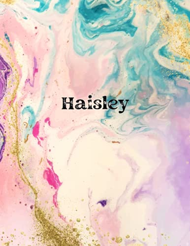 Haisley: Cover Style Water Color - Personalized Name Notebook | Wide ...