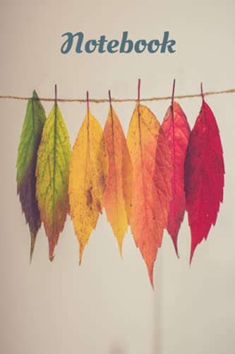 Notebook: Stylish leaf wide ruled notebook, 6 x 9 - 50 pages, perfect ...