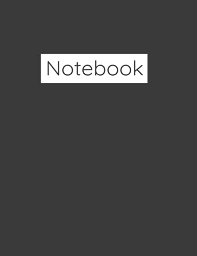 Notebook: Black Journal/Notebook Large 8.5 x 11 College Ruled Book ...