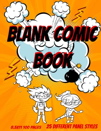 Blank Comic Book: Create Your Own Graphic Novel. Large Size, 25 ...