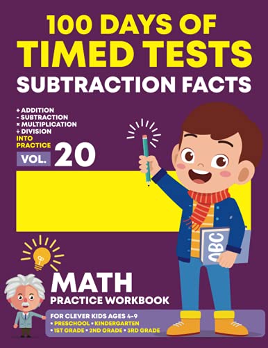 100 Days of Timed Tests Subtraction Facts: Math Practice Workbook For ...