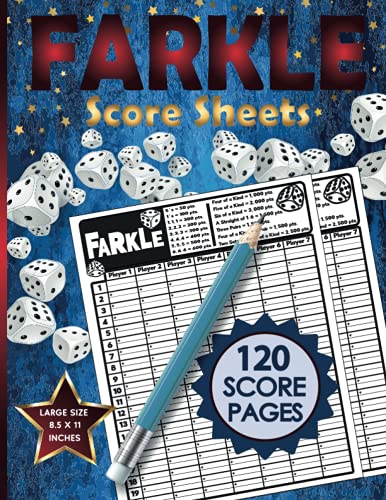 Farkle Score Sheets: Large Farkle Score Pages for Scorekeeping | Farkle ...