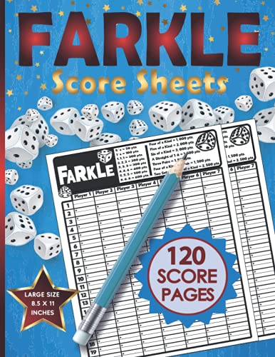 Farkle Score Sheets: Farkle Score Keeping Cards | Score Pads with ...