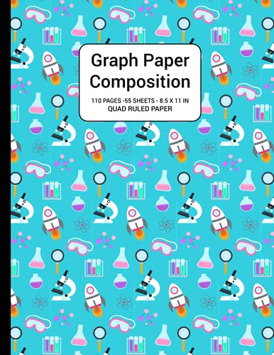 Graph Paper Composition 110 Pages-55 Sheets-8.5 X 11 In Quad Ruled ...