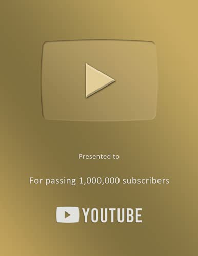 Youtube 1 Million Subscribers Creator Award undated Planner : Large ...