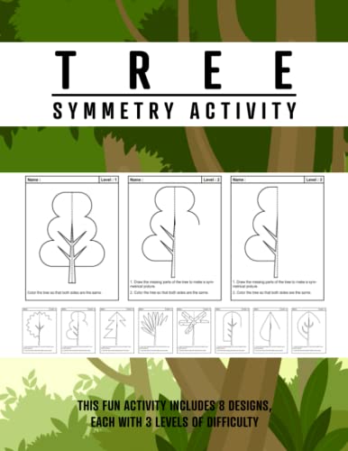 Tree Symmetry Workbook: Tree Theme Lines of Symmetry Activity, Practice ...