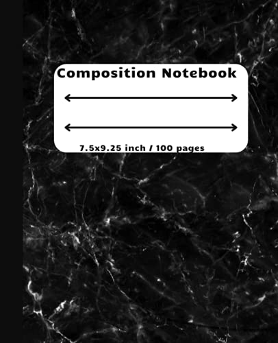 Black Marble Composition Notebook Wide Ruled Lined Paper The College ...