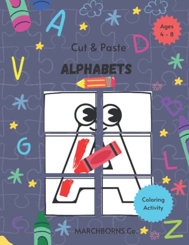 Cut and Paste Alphabets A-Z: Color Laminate cut and Glue activity book ...