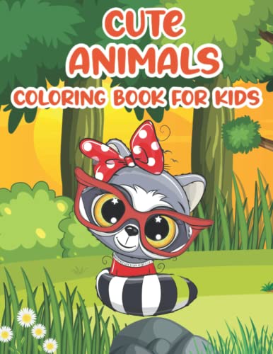 Cute Animals Coloring Book For Kids: 50 Beautiful Cute Animals Coloring ...