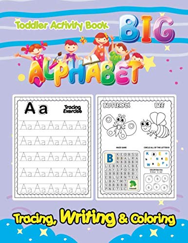 Toddler Activity Book Big Alphabet Tracing, Writing & Coloring ...