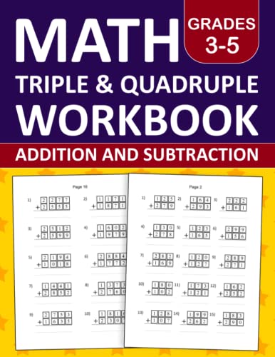 Math Triple Digit-Quadruple Digit Addition and Subtraction Workbook For ...