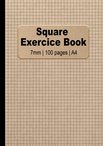 A4 7mm square exercise book: squared paper notebook a4 | maths exercise ...