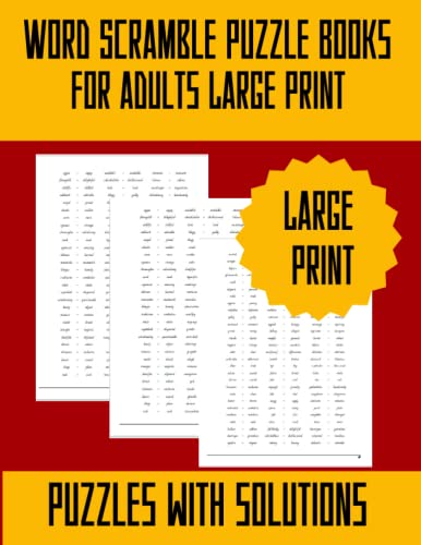 word scramble large print for adults seniors: word scramble puzzle book ...