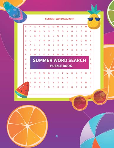 Summer Word Search Puzzle Book: Summer Vacation at the Beach and Ocean ...