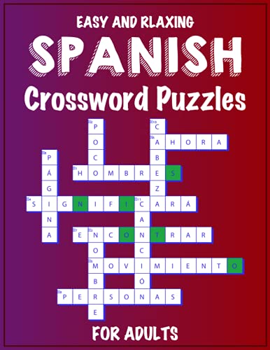 Spanish Crossword Puzzles For Adults Medium Level: Amazing and Relaxing ...