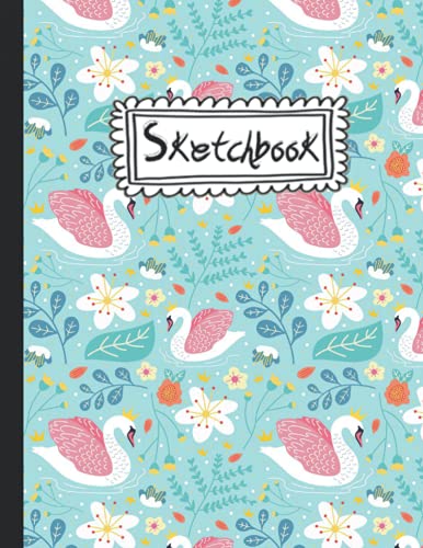Sketchbook: Cute Swan Sketchbook for Kids, A Large Journal With 120 ...