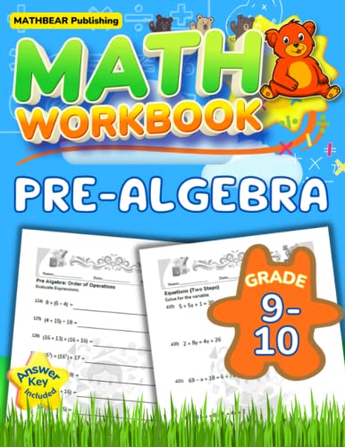 MathBear: Pre Algebra Workbook Grade 9 and 10: 9th and 10th Grade Pre ...