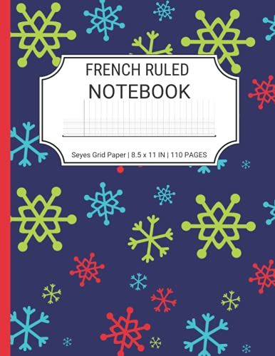 French Ruled Notebook: Blank Seyes grid system graph paper notebook for ...