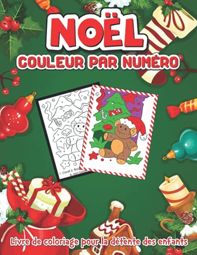 Noël couleur par numéro livre de coloriage pour la détente des enfants ...