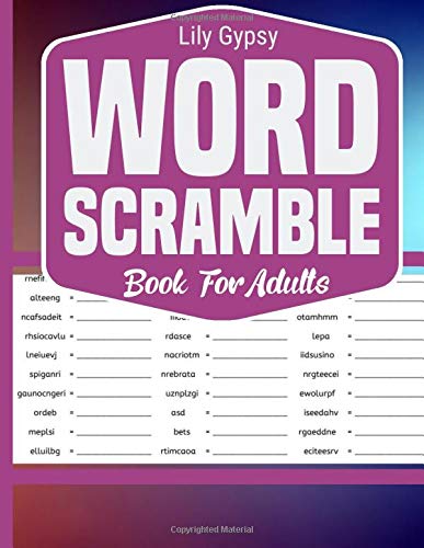 Word Scramble Book For Adults: Puzzle Book with Solutions Large print ...