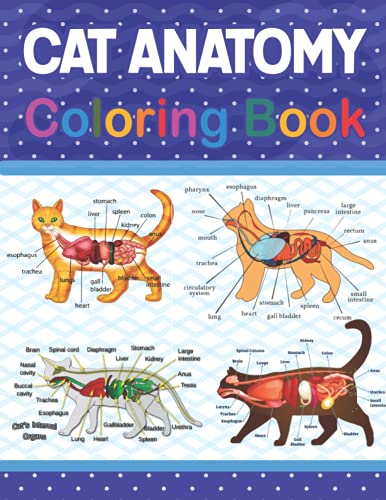 Cat Anatomy Coloring Book: Cat Anatomy Coloring Book For Kids Adults ...