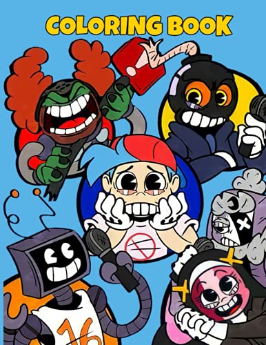 Friday Night Funkin Coloring Book: Over 60 Pages of High Quality ...