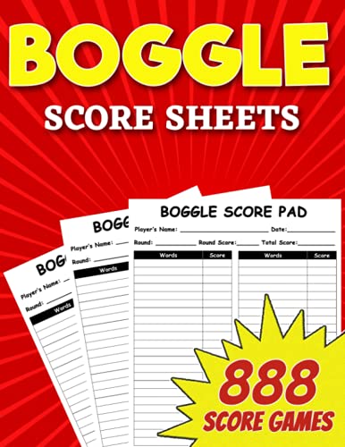 Boggle Score Sheets: 888 Large Score Pads for Scorekeeping – Boggle ...