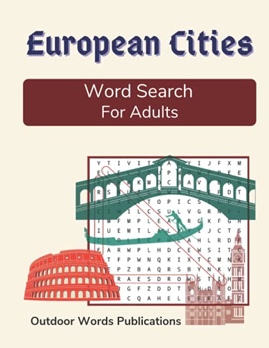 European Cities Word Search For Adults: Medium Difficulty Puzzle Book ...